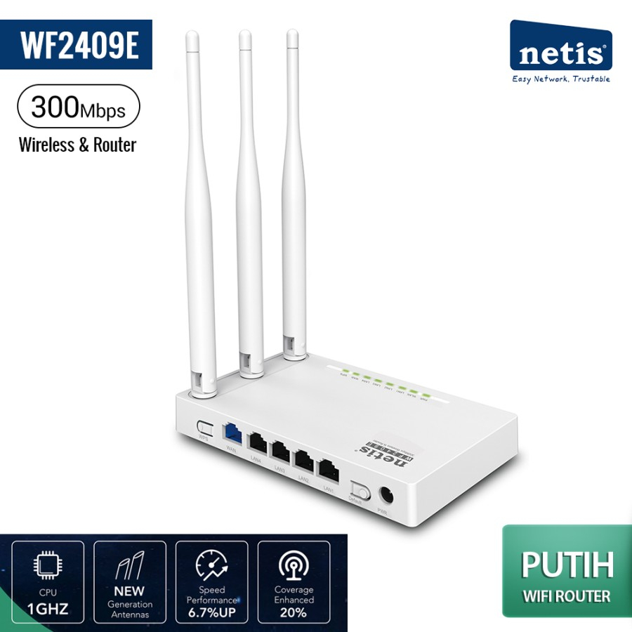 Jual Netis WF2409E 3-Antenna N300 Easy Setup Wireless Router | Shopee ...
