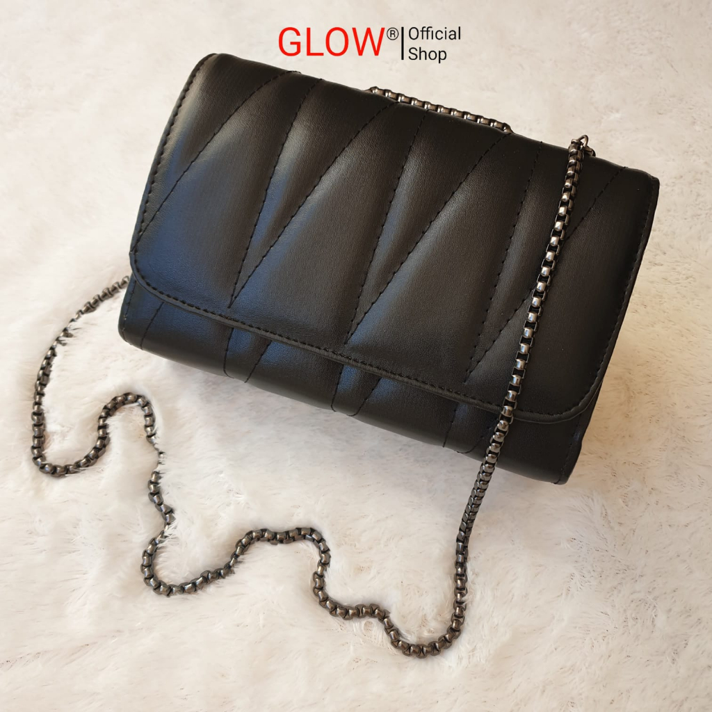 Jual GLOW Desy Tas Wanita Tali Rantai +Free Box Tas Selempang Rantai Slingbag Perempuan 6601 ...