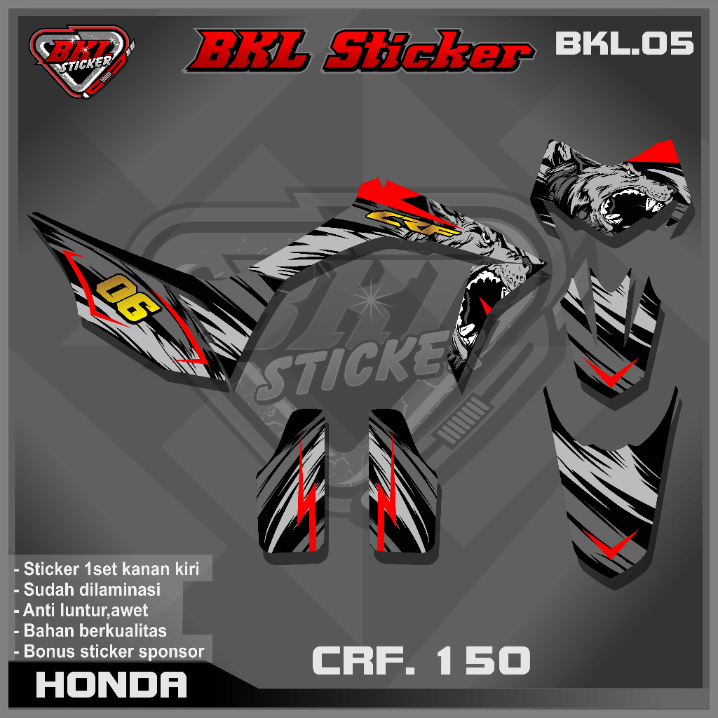 Jual Stiker Striping Motor Variasi Lis CRF 150 semi full Body Desain ...
