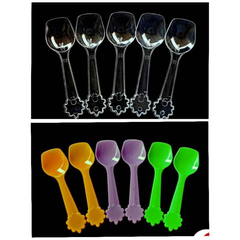 Jual Sendok plastik kecil untuk puding / es krim / jelly isi 100 ...