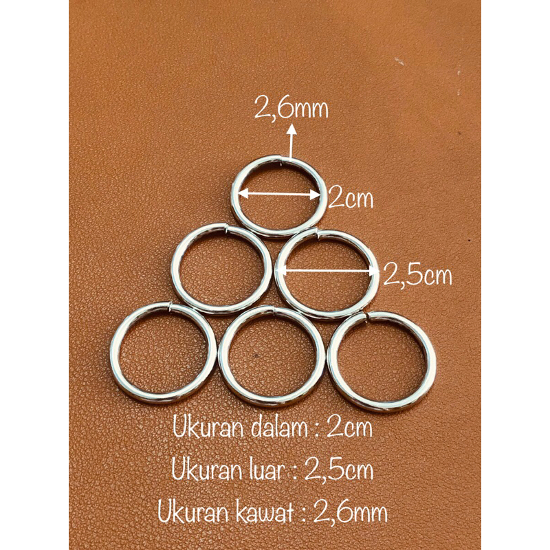 Jual Ring bulat besi 2cm per 12 pcs / ring o besi 2cm kawat 2,6mm / O 2,6 - 20 | Shopee Indonesia