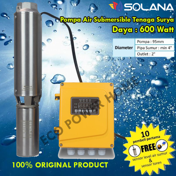 Jual Pompa Air Solar Tenaga Surya 600W Solana Submersible Pump ...