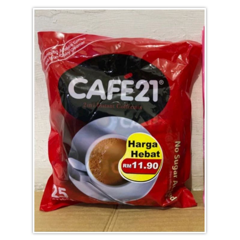 Jual Cafe 21 Instant Coffee 2in1 No Sugar Kopi Tanpa Gula | Shopee ...