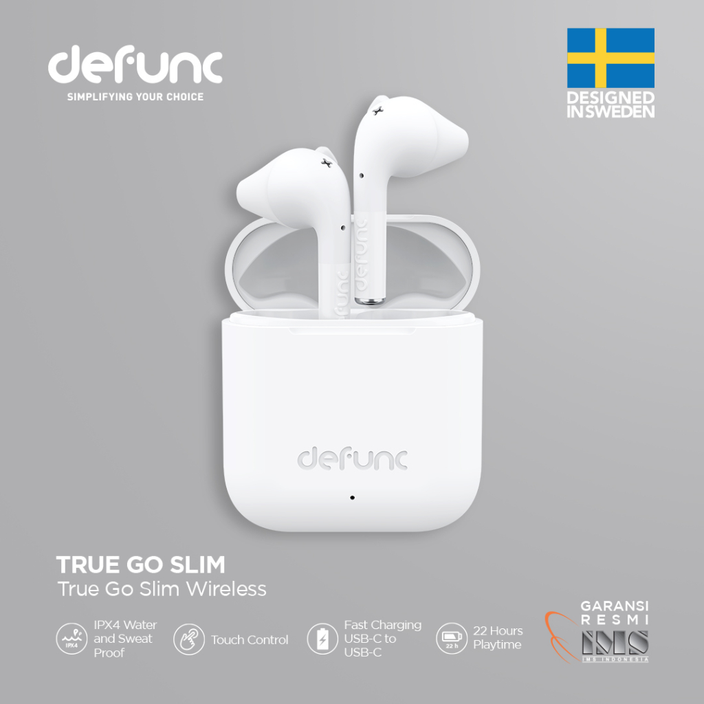 Jual DEFUNC True Go Slim - True Wireless Earphone White | Shopee Indonesia