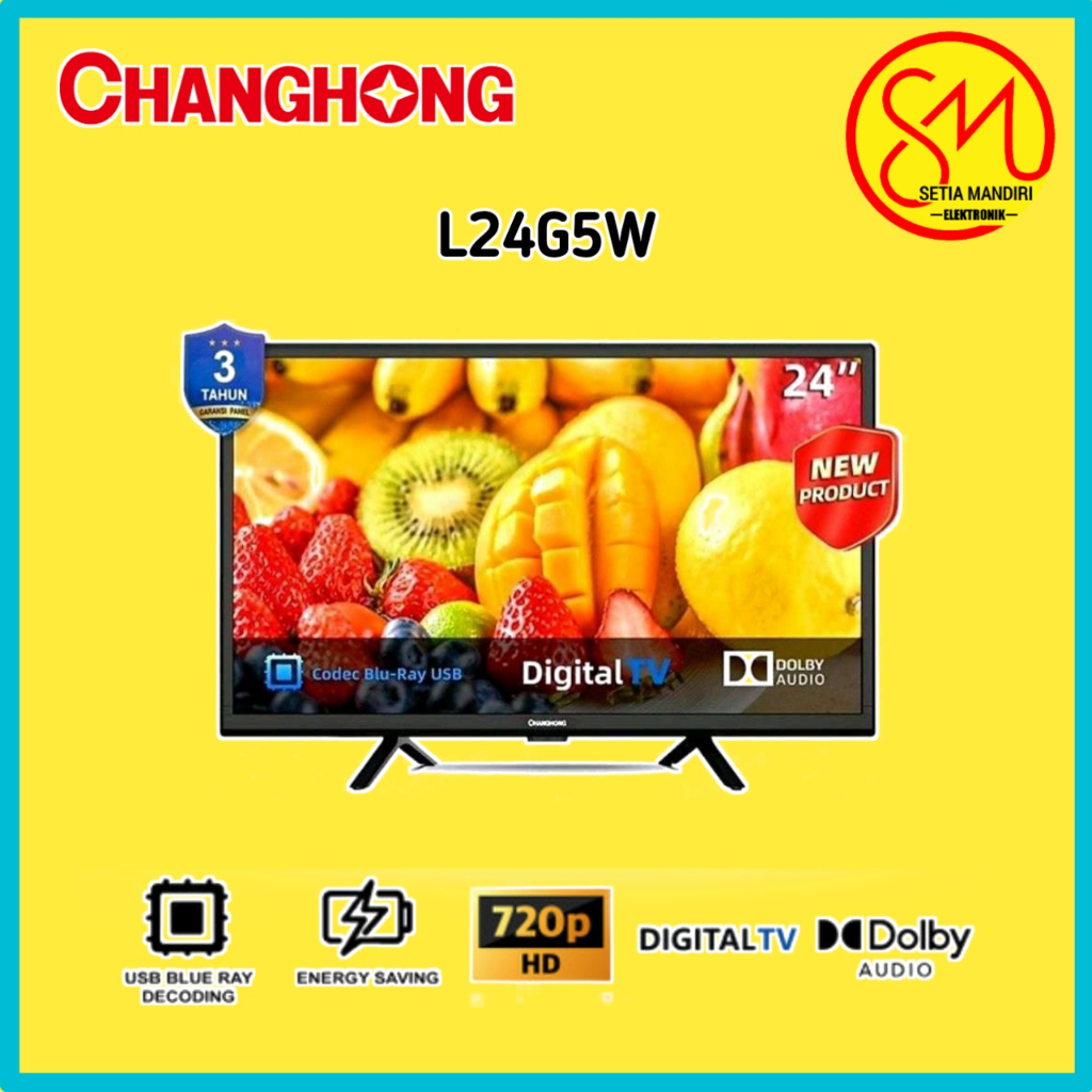 Jual CHANGHONG LED TV 24 32 Inch Digital DVB-T2 FHD TV-HDMI-USB Moive L24G5W L32G5W | Shopee ...
