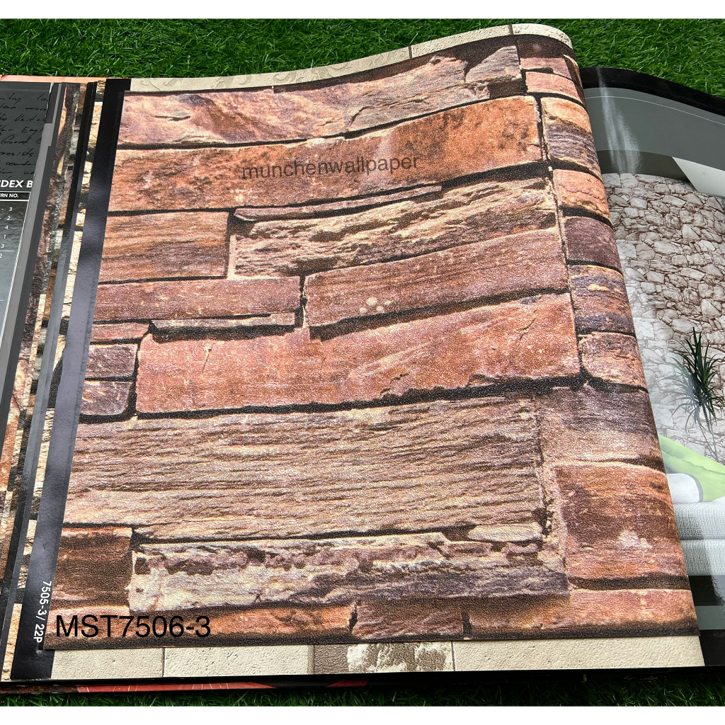 Jual Wallpaper Dinding Korea Batu Alam 3D Visual Tebal Murah 15M ...