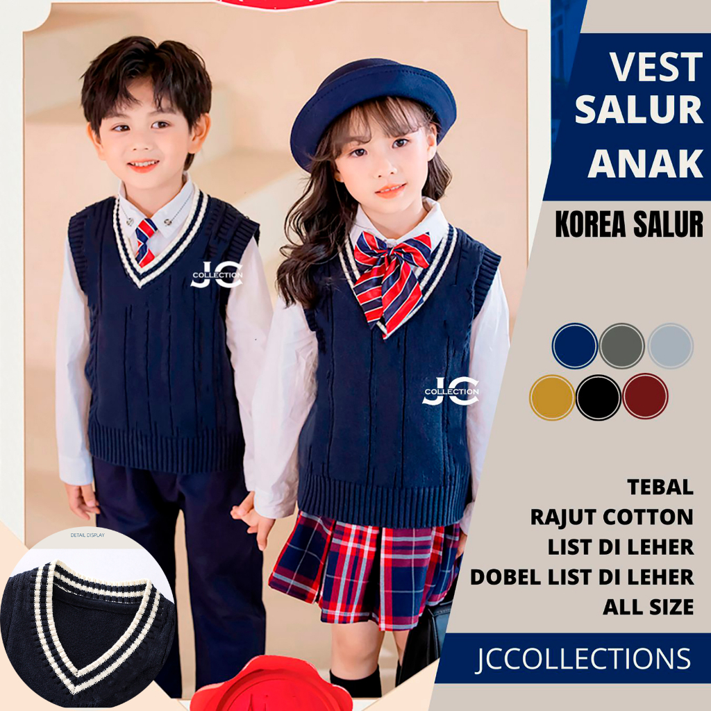 Jual Rompi Rajut Anak / Vest Sekolah / Rompi Rajut Anak Seragam / Vest ...