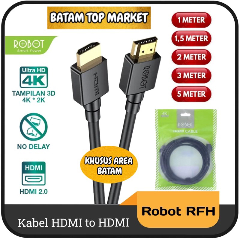 Jual ROBOT HDMI CABLE HIGH DEFINITION 3D 2K 4K GOLD PLAT 1M 2M 3M 5M 8M 10M ULTRA HD | Shopee ...