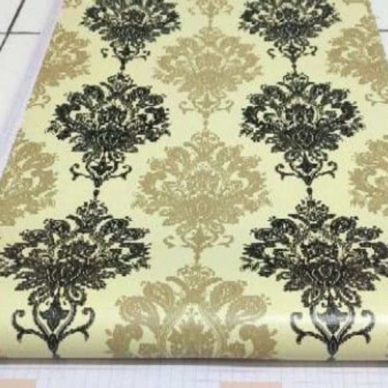 Jual MURAH Cod Wallpaper Dinding Murah Motif Batik Hitam Gold | Shopee ...