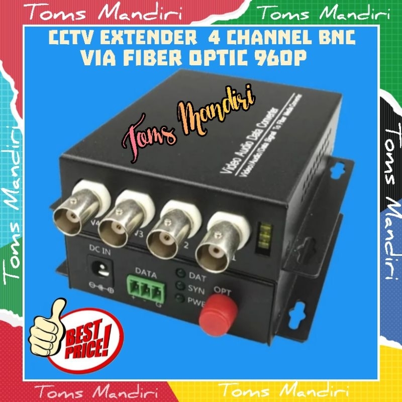 Jual 4 Channel CCTV BNC Extender Via Fiber Optic ( FO ) Up To 20KM 960p ...