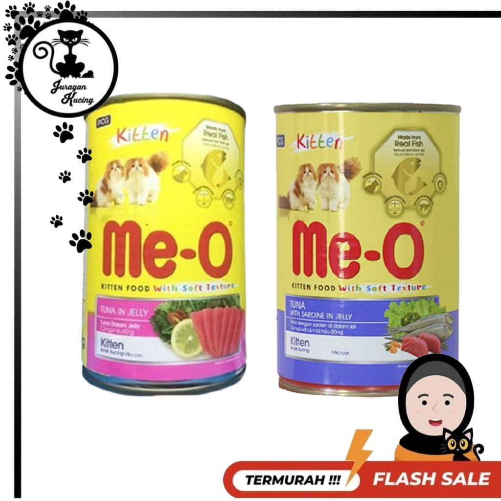 Jual Makanan Kucing Basah MEO Me-O Kaleng 400GR KITTEN TUNA | Shopee ...