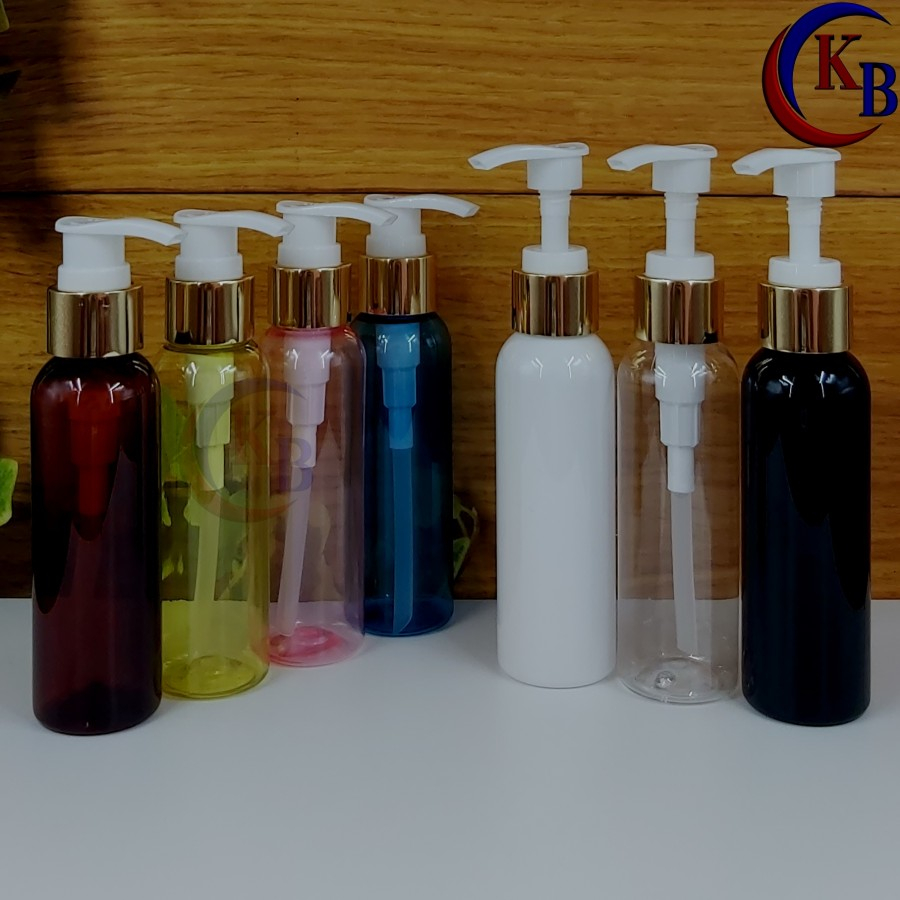 Jual BOTOL PUMP 100 ML LOTION GOLD NECK 24 / BOTOL PLASTIK PET BR 100ML | Shopee Indonesia