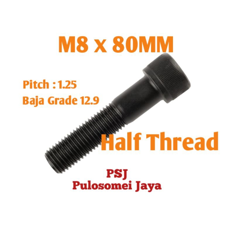 Jual Baut L Baja M8 x 80 / Socket Head Kunci L Grade 12.9 / HT | Shopee Indonesia