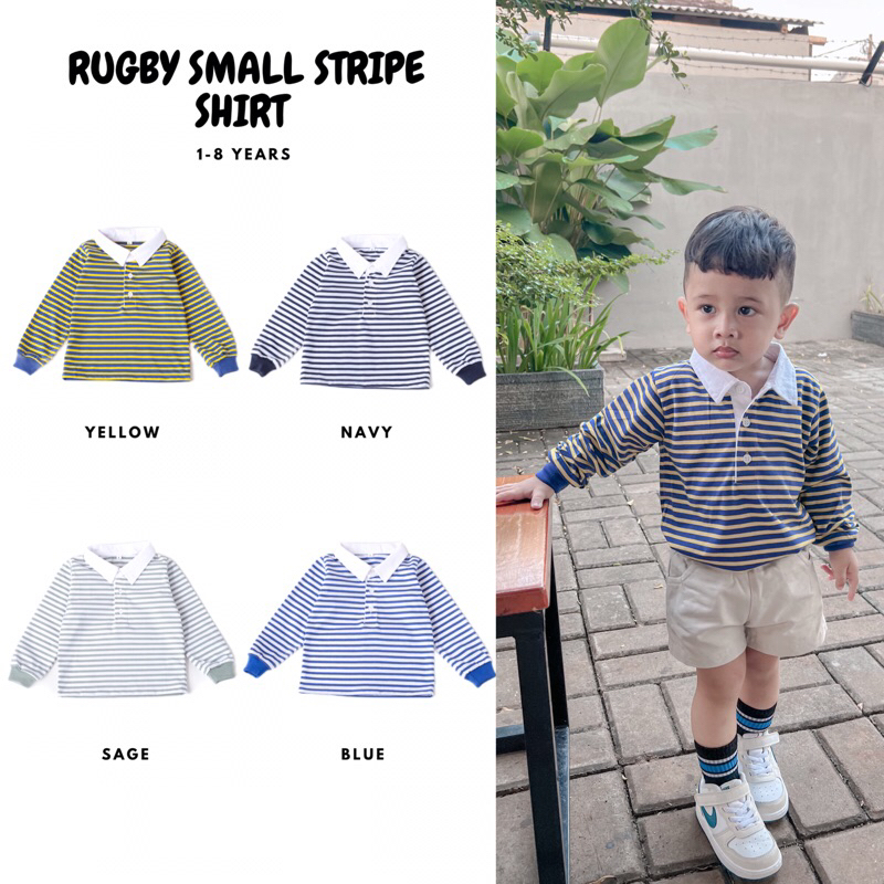 Jual Littlegaw Rugby Small Stripe Shirt Baju Rugby Anak Salur Cewek Cowok 1-8 tahun | Shopee ...