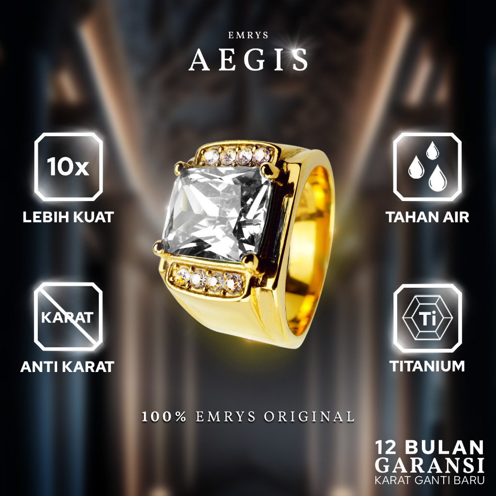 Jual BUY 1 FREE 2 GIFT Emrys Premium Ring AEGIS Real Titanium Anti ...