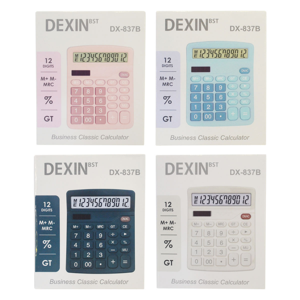 Jual Calculator Dexin DX-837B Kalkulator Dagang Warna Bergaya 12 Digit | Shopee Indonesia