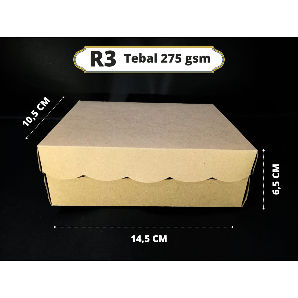 Jual Dus Kue / Kotak Makan Snack Box R3 15cm x 10,5cm x 7cm Kraft ...