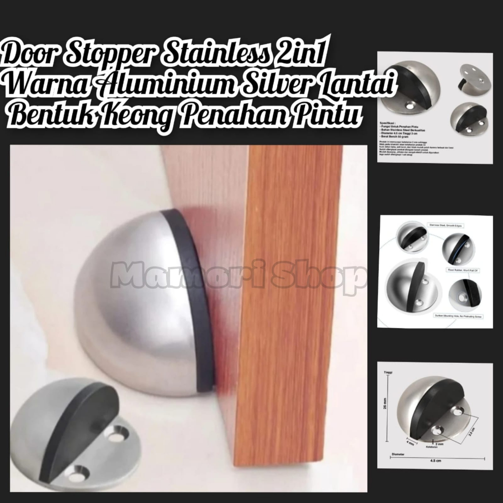 Jual [Mamori Shop] Door Stopper Bulat Stainless Penahan Pintu Model ...