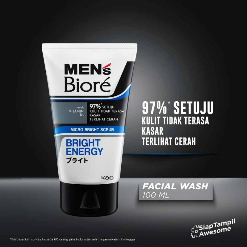 Jual Biore Men Facial Foam Bright Energy 100g | Shopee Indonesia