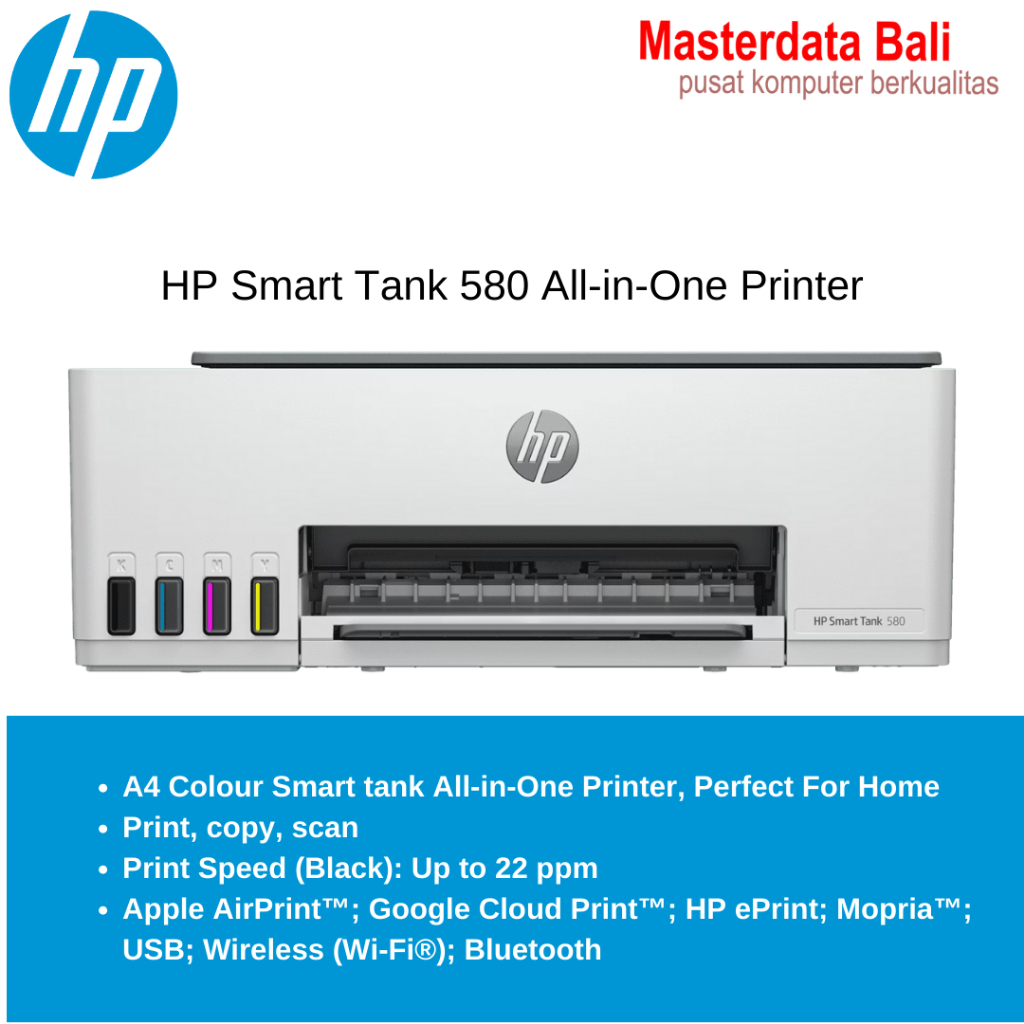Jual HP Smart Tank 580 All-in-One Printer Wireless (Print ,Scan,Copy ...