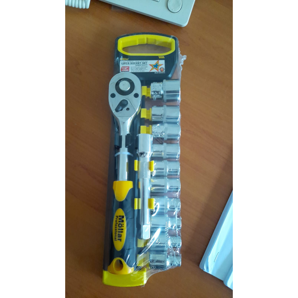 Jual MOLLAR / EDTRON MLR-SOC012 Kunci Sock Ratchet Set 12 Pcs 1/2 Inch ...