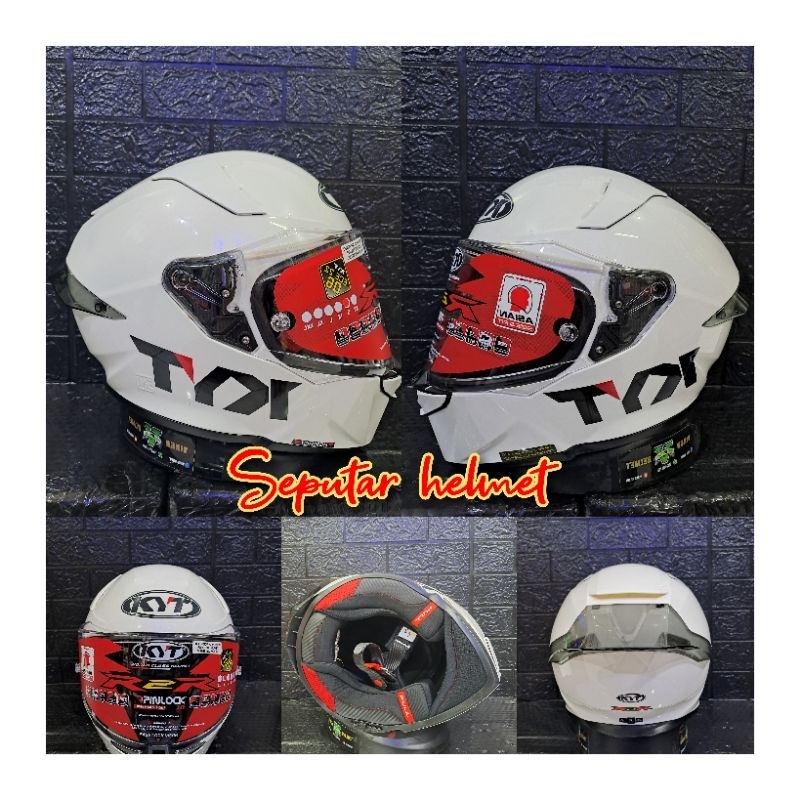 Jual Helm Fullface Kyt r2r solid plain White original | Shopee Indonesia