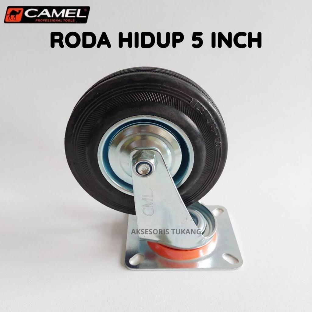 Jual Roda Troli Karet 5 Inch Camel / Roda Caster Gepeng Etalase Rak ...