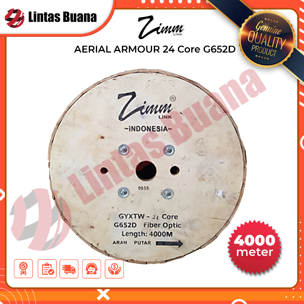 Jual Kabel Fiber Optik AERIAL ARMOUR 24 Core 4km Zimmlink | Shopee ...