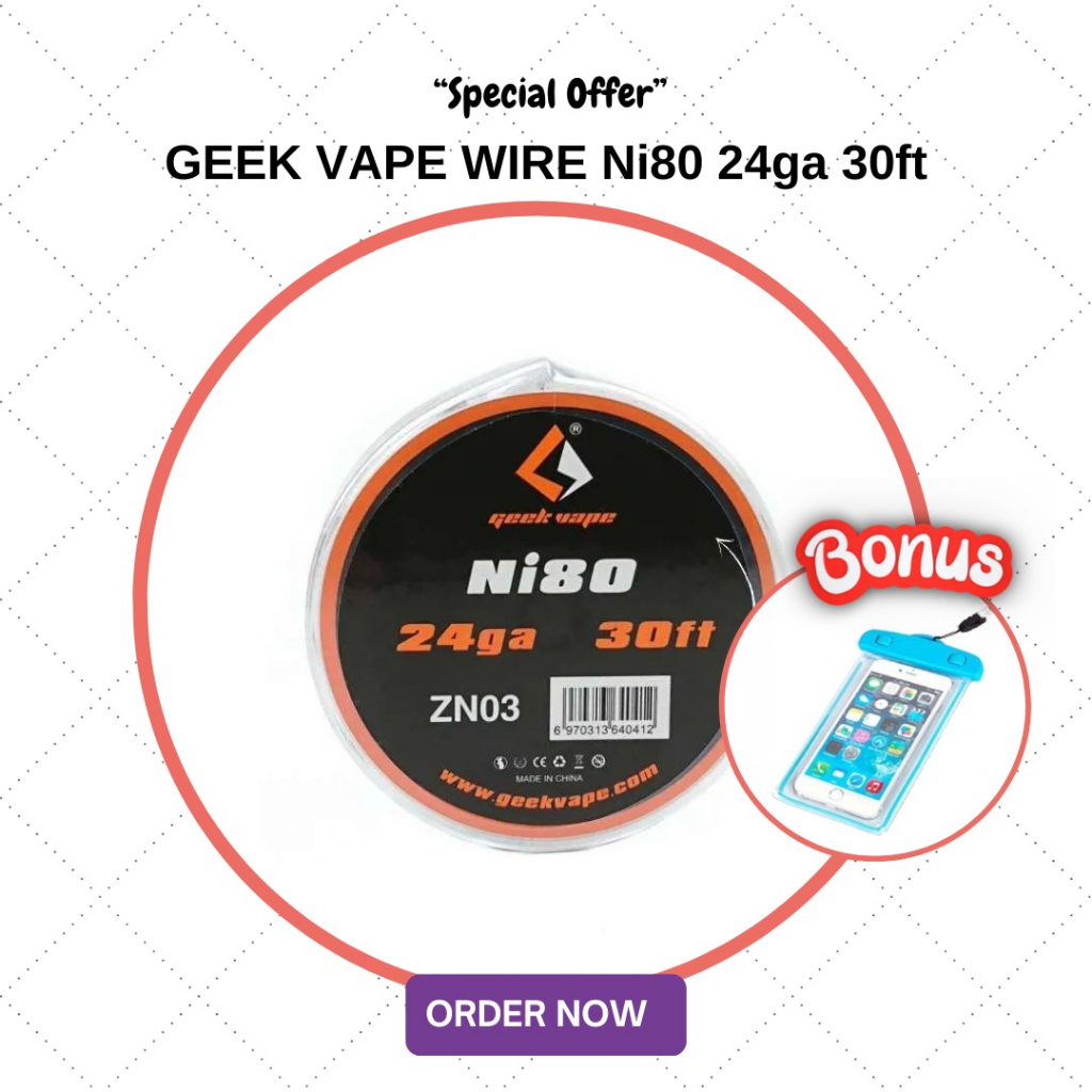 Jual MOLAN CANO Coil Geek Vape Ni80 Nichrome Coil Wire 24ga - Kawat ...
