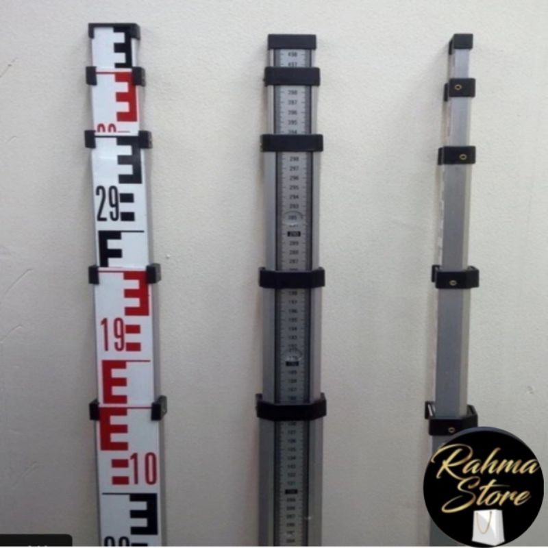 Jual Rambu Bak Ukur 3 Meter Levelling Aluminium Staff 3M 5M - 3 Meter ...