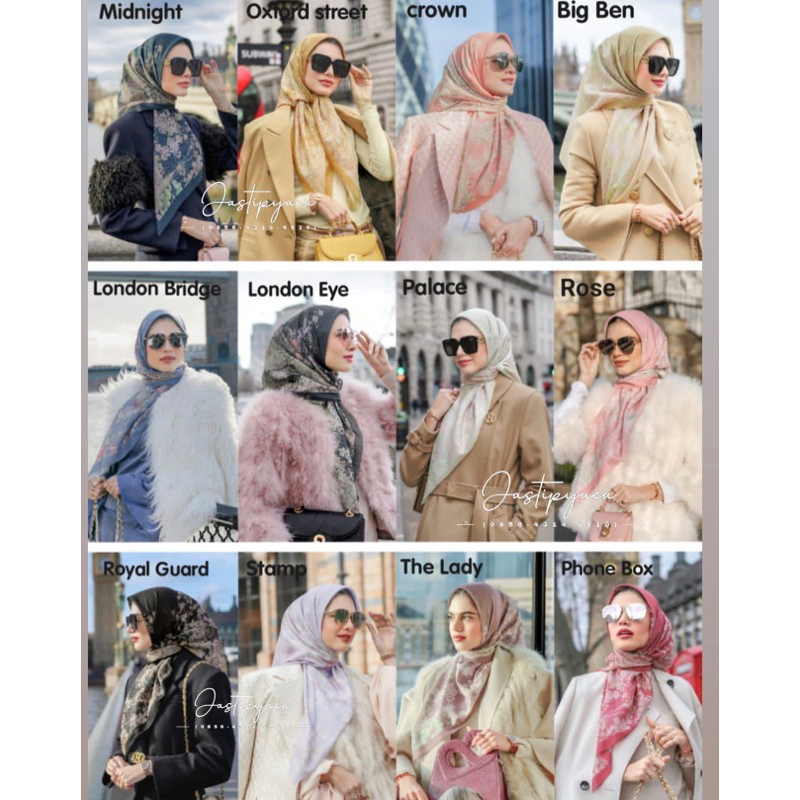 Jual LENGKAP!! Buttonscarves The British Series 2.0 reguler xl syari ...