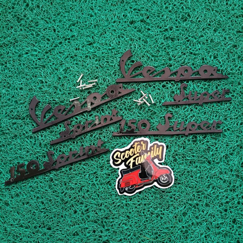 Jual Emblem emblim set vespa super sprint isi 3 almunium coating doff ...