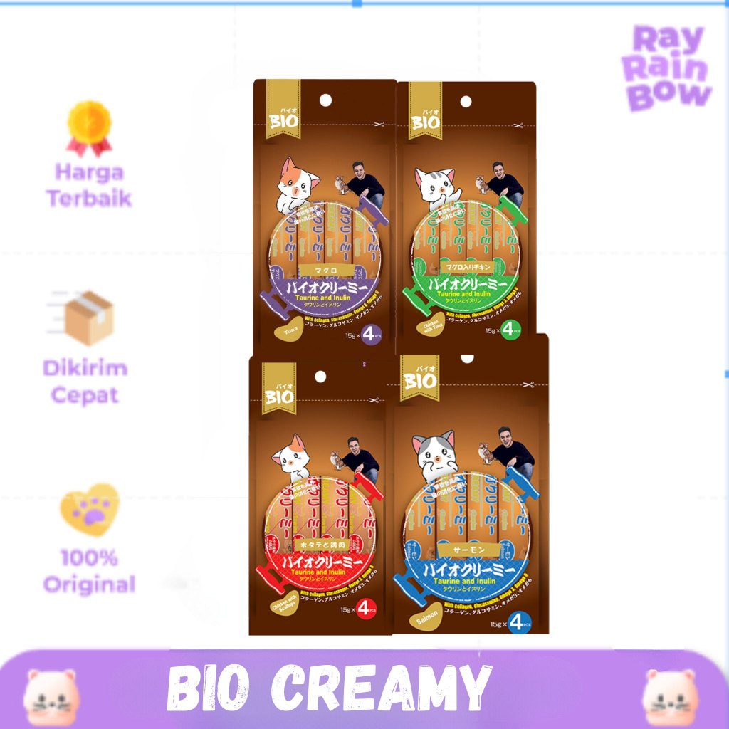 Jual Cat Food BIO CREAMY Cat Treat Snack Kucing Basah - Makanan Kucing ...