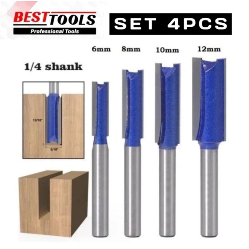 Jual Mata Router STRAIGHT TCT 4 Size 6mm 8mm 10mm 12mm Mata Profil ...