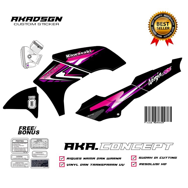 Jual sticker striping Kawasaki Ninja SS transparan max decal (sudah ...