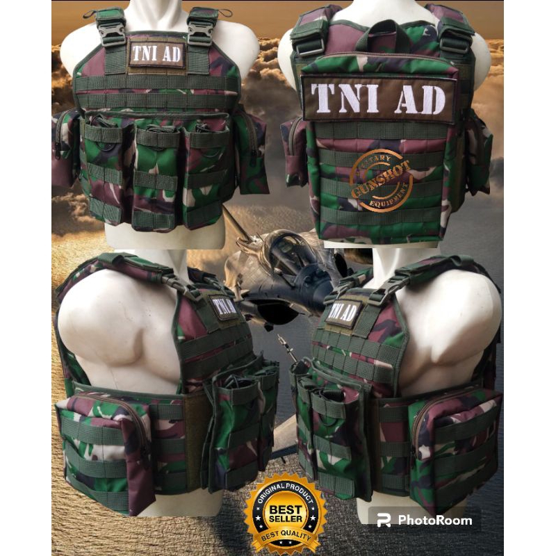 Jual GUNSHOT Body Vest TACTICAL Armour TNI POLRI RAIDER TNI AD BRIMOB ...