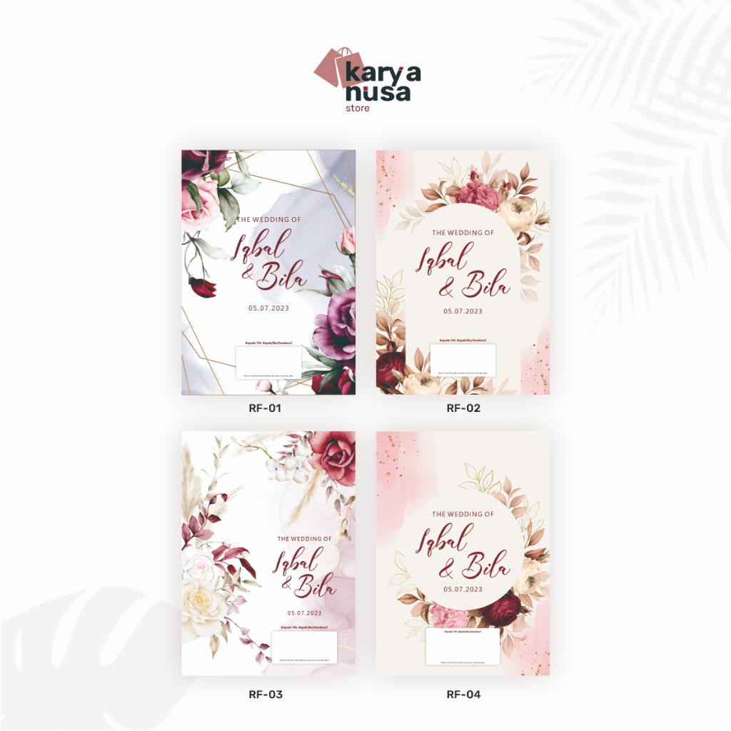 Jual Undangan Pernikahan Red Flower, Undangan Murah Tema Bunga Simple ...