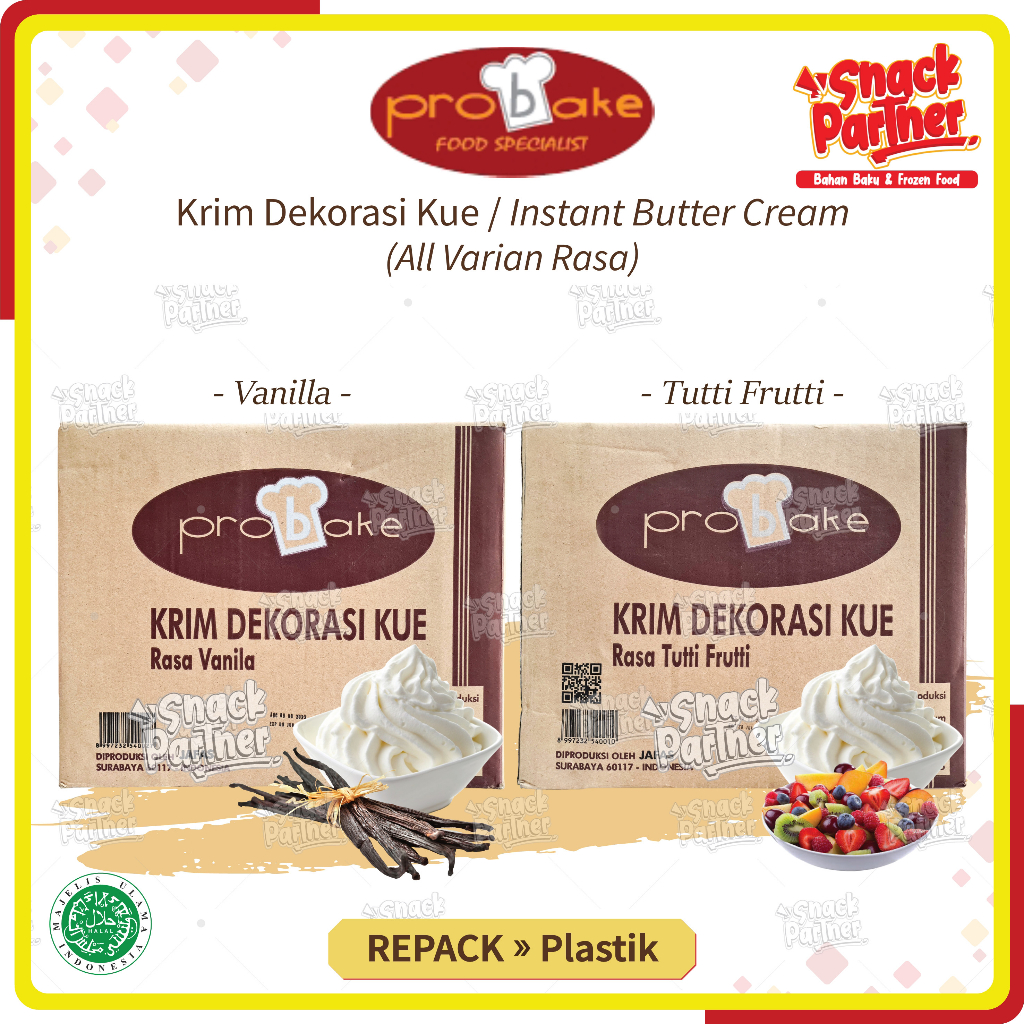 Jual PROBAKE BUTTERCREAM Repack 250 500 GR - Butter Cream Instant Siap ...