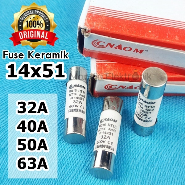 Jual Fuse Sekring Keramik 14x51 Sikring 32A 40A 50A 63A 500V RT18 ...