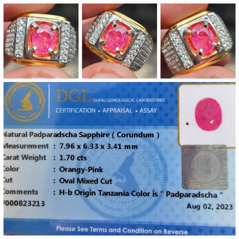 Jual Natural Padparadscha Sapphire Tanzania Memo 1.70 crt | Shopee ...