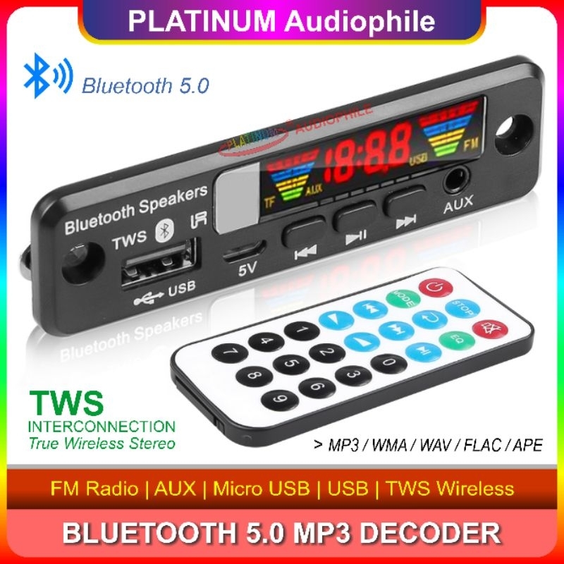 Jual Modul MP3 Bluetooth TWS Amplifier AUX USB MP3 Player Decoder TWS ...