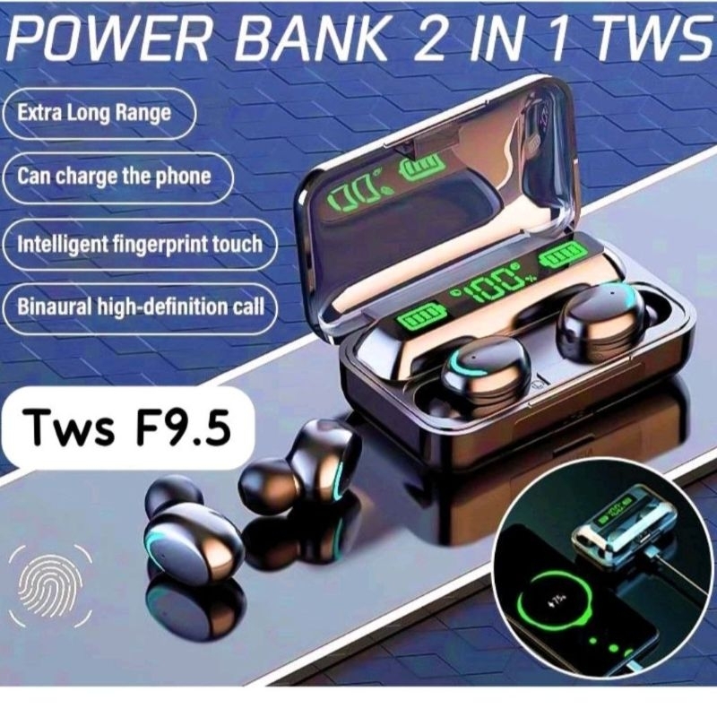 Jual earphone Bluetooth TWS F9-5 gaming / headset bluetooth gaming f9-5 ...