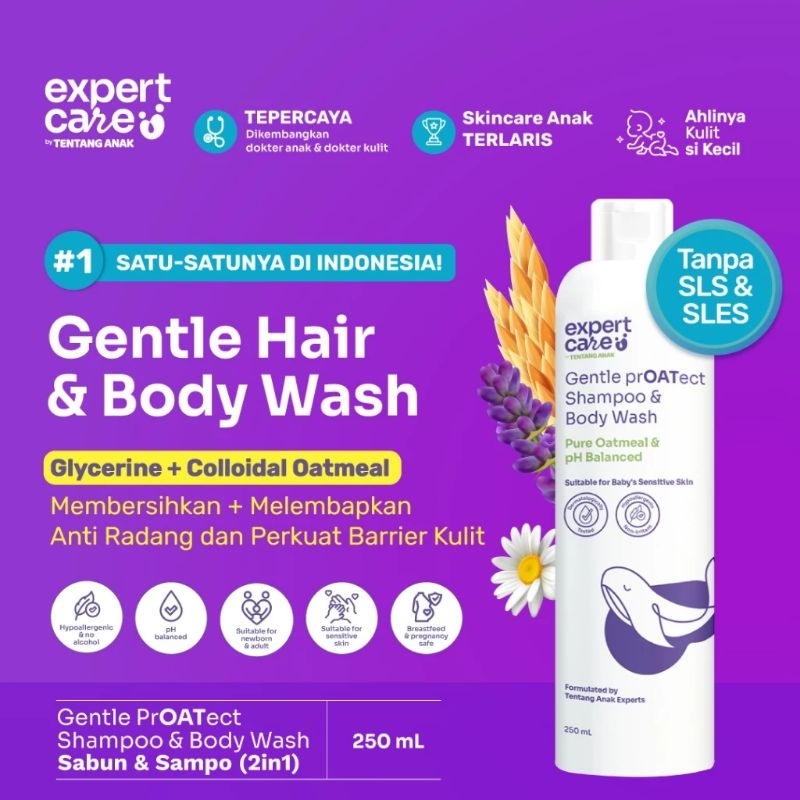 Jual Expert Care Gentle prOATect Shampoo & Body Wash l Sampo Sabun Bayi ...
