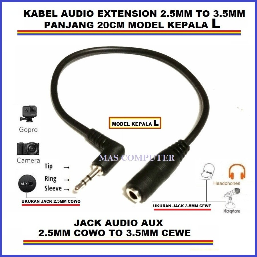 Jual Kabel Jack Audio 2.5MM TO Jack Audio 3.5MM / Jack Audio 3.5MM TO 2 ...
