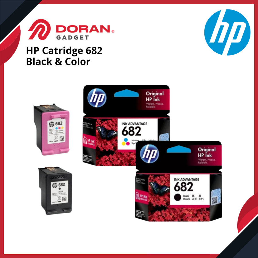 Jual HP 682 Cartridge Tinta Black & HP 682 Tri Color Original Ink ...