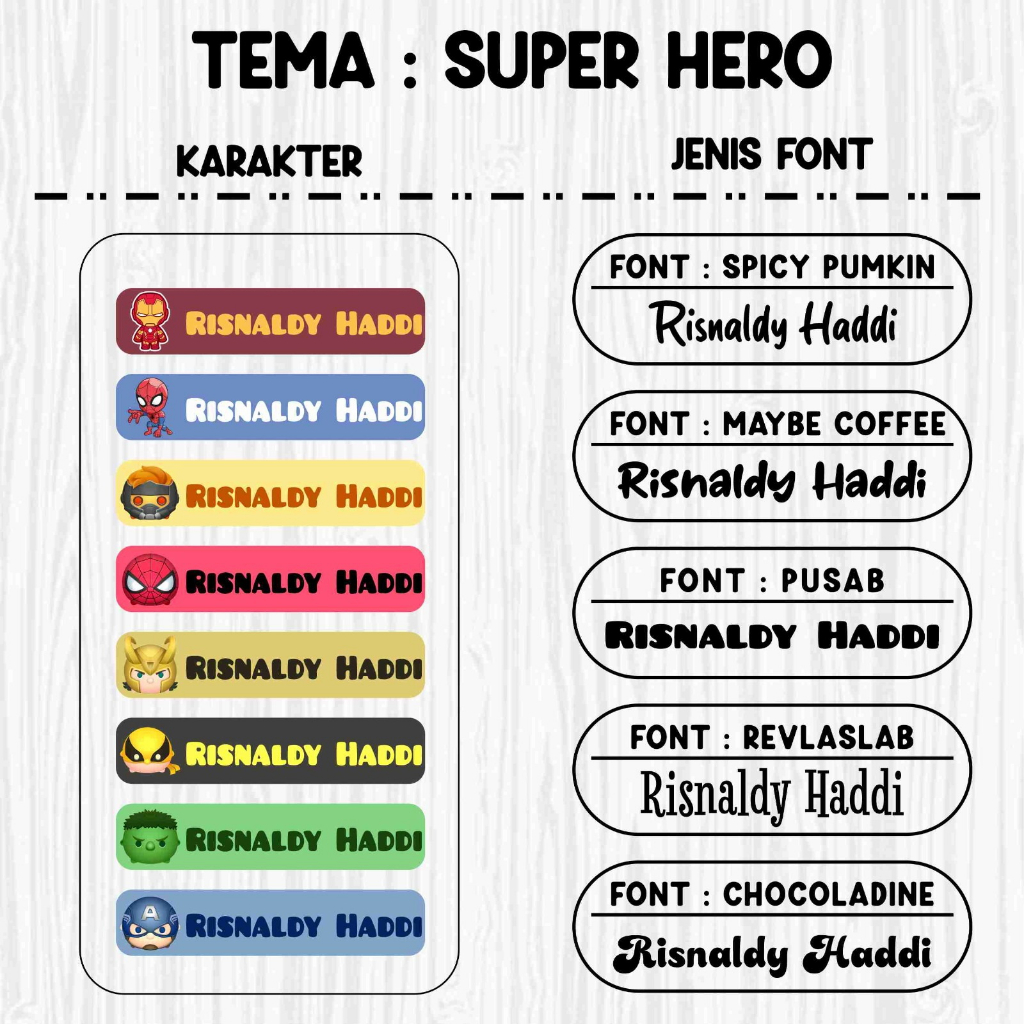 Jual Stiker Label Nama Anak Custom Small Size isi 108 pcs Waterproof ...