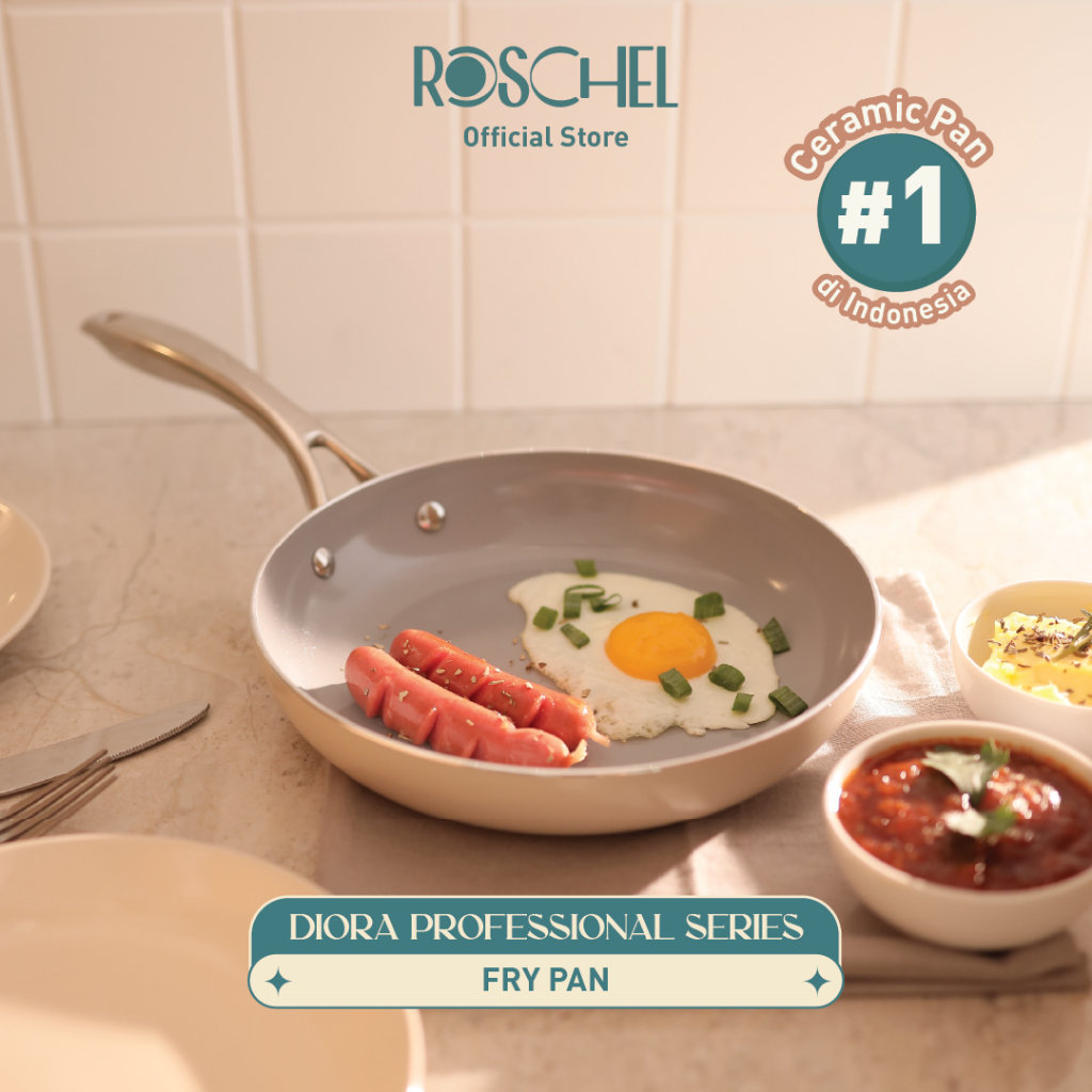 Jual Roschel Diora Professional Fry Pan 20 cm , 22 cm , 24 cm Ceramic ...