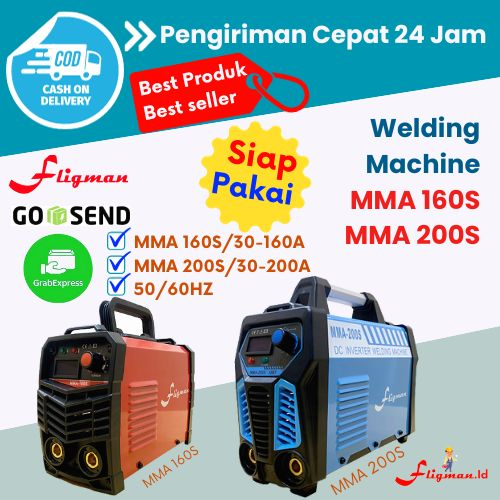Jual Mesin las Listrik IGBT MMA 160S/200S FLIGMAN/Travo las Inverter Welding Machine FULL SET ...