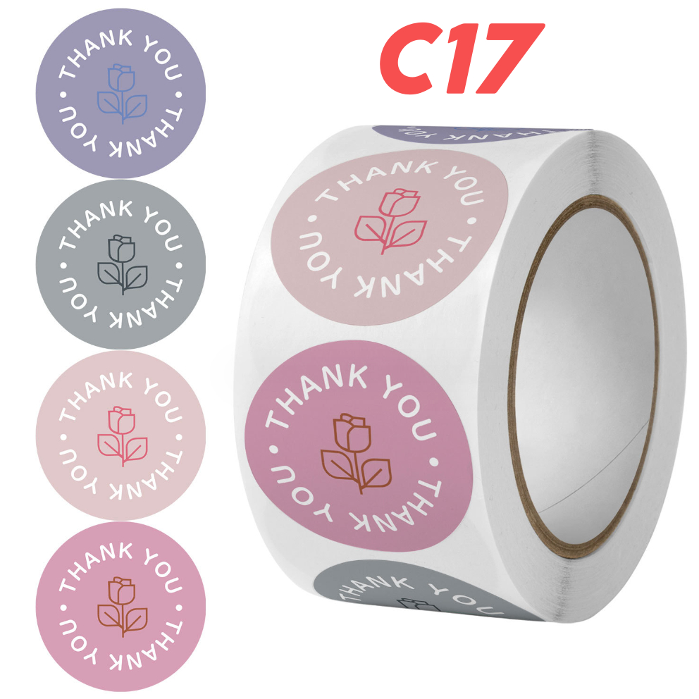 Jual 500 Pcs Stiker Label Thank You Sticker Bulat 2.5cm ST001 | Shopee ...