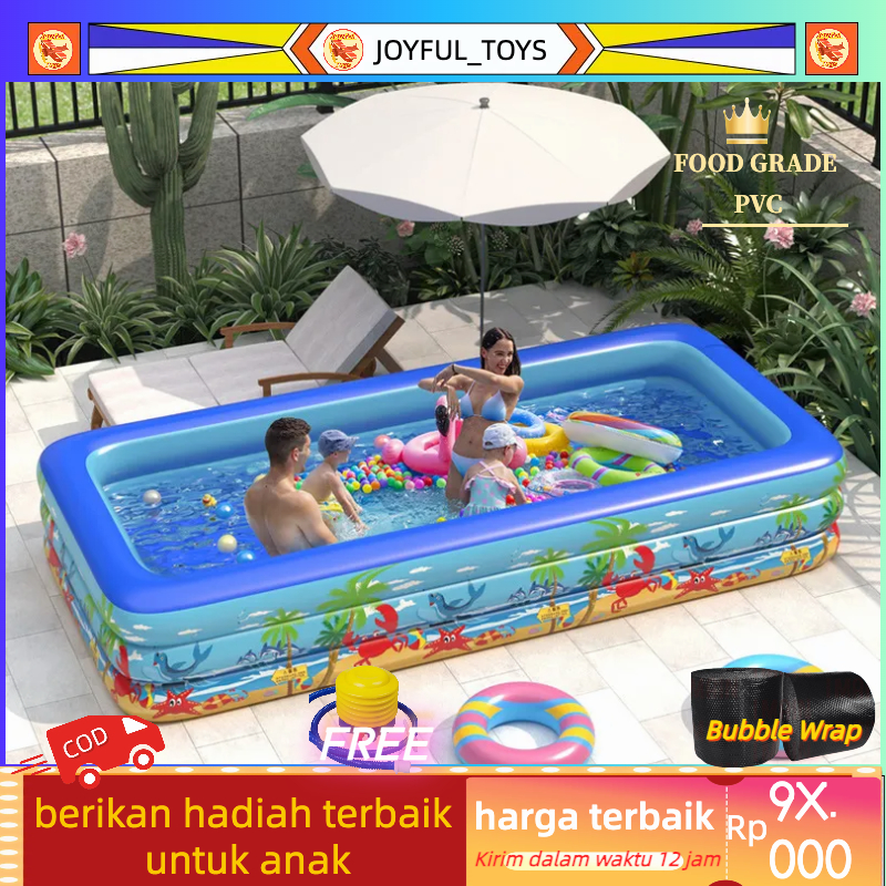 Jual Kolam Renang Anak Jumbo 3 Ring Kolam Mandi Bola Pompa Tiup ...